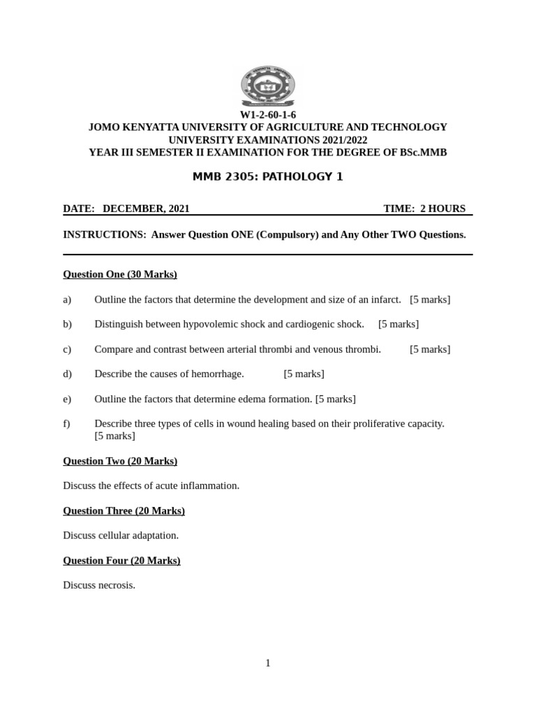 MMB 2305 General Pathology | PDF