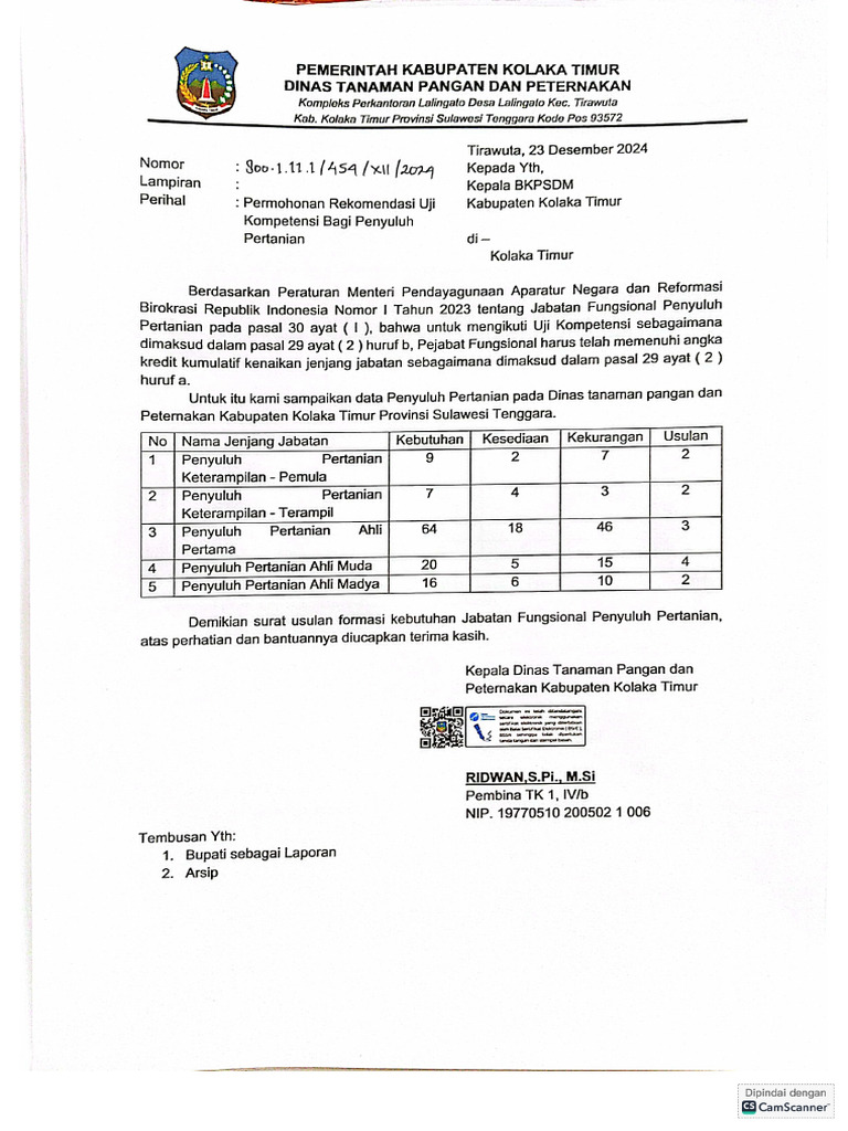 Usulan Ujikom Distanak | PDF