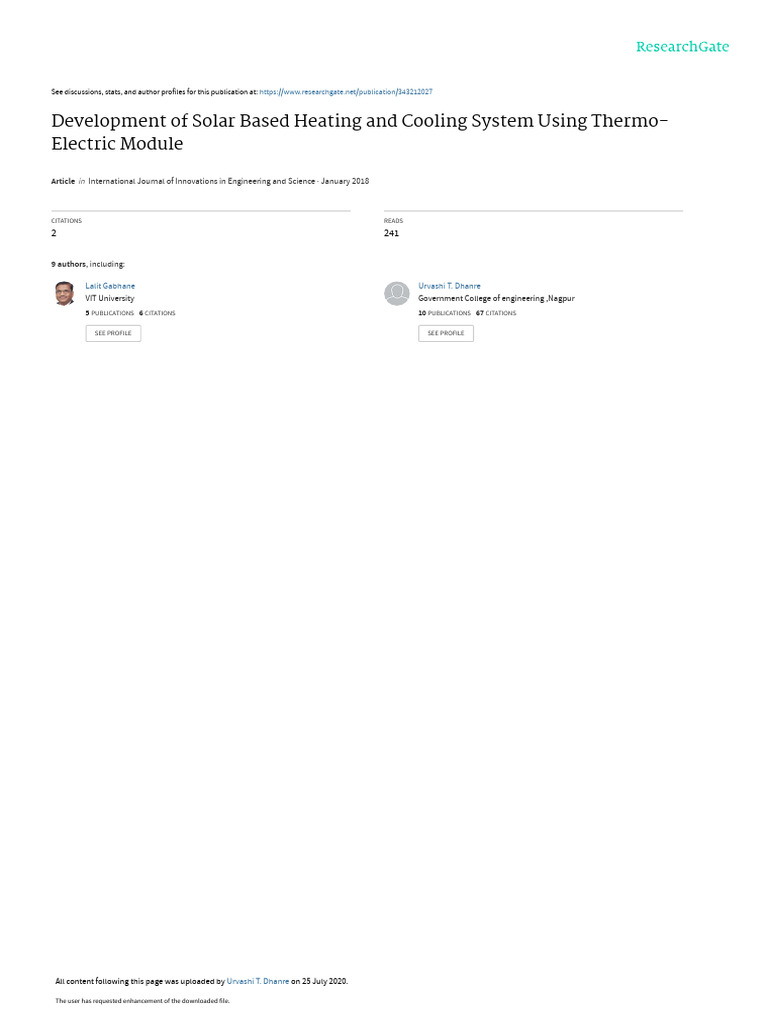 Development of Solar Based Heating and Cooling System Using Thermo ...
