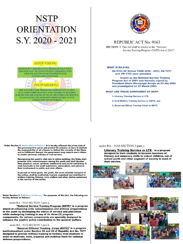 NSTP ORIENTATION 2020 2021 Part 1 | PDF