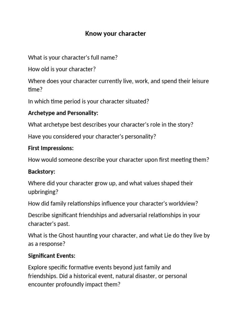 Know Your Character | PDF | Motivation | Motivational