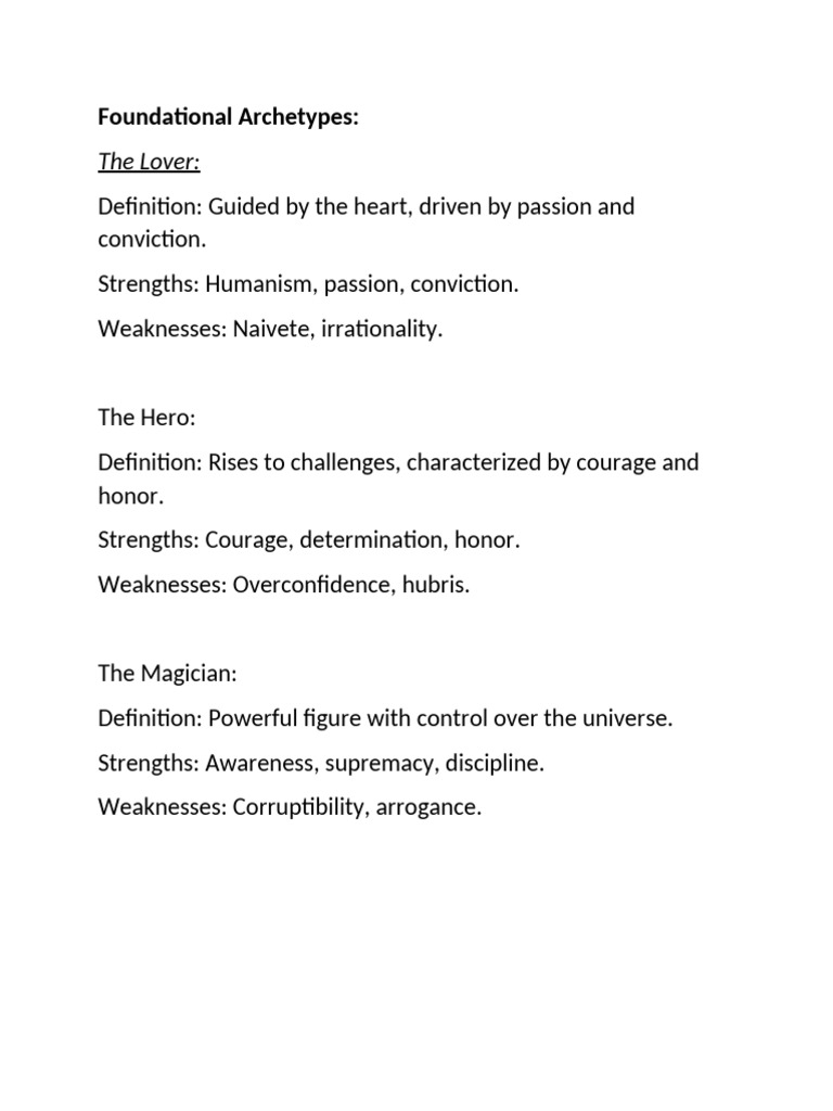 Essential Character Archetypes Explained | PDF | Wisdom