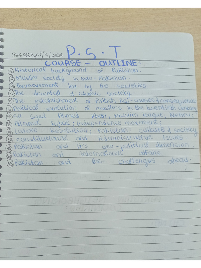 PST Notes BSSE-I 2025 | PDF