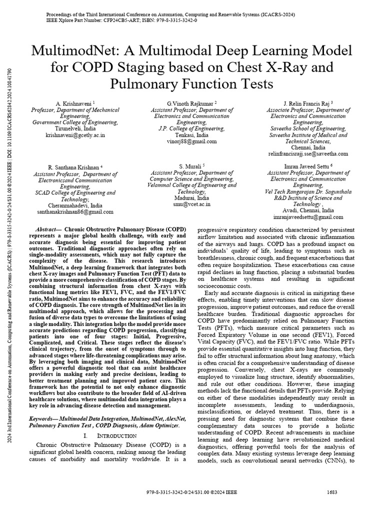 MultimodNet A Multimodal Deep Learning Model For COPD Staging Based On ...