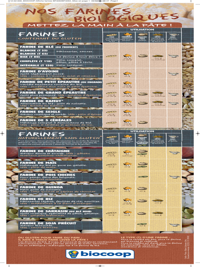 Types et utilisations des farines | PDF | Gluten | Pains