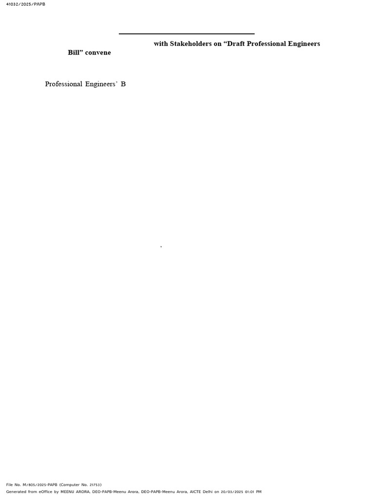 Draft Professional Engineers Bill 2025 | PDF | Engineer | Engineering