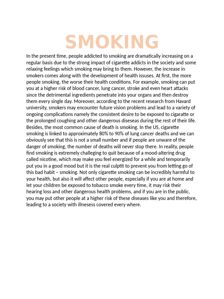 SMOKING | PDF