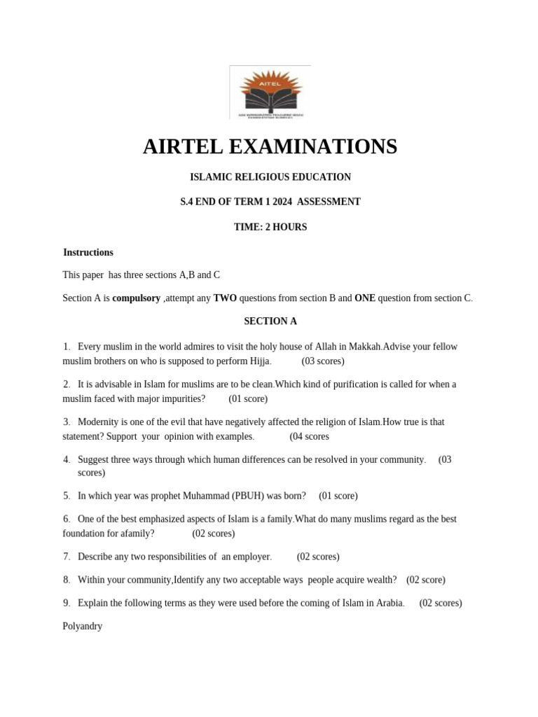 Islamic Education Assessment 2024 | PDF | Abrahamic Religions ...