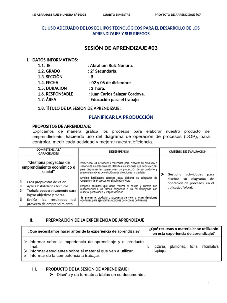 Eda 7 Segundo Grado Tema 3 Dop | PDF | Iniciativa empresarial | Aprendizaje
