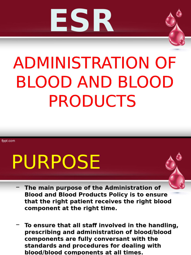 Blood and Blood Products Administration Policy | PDF | Blood ...