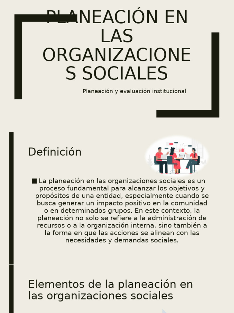 Planeación en las organizaciones sociales | PDF | Planificación | Economias