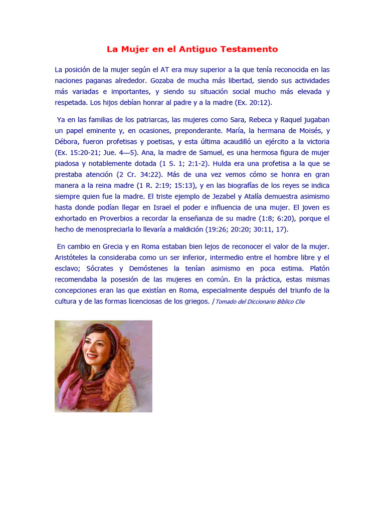01 RELIGION LA MUJER EN EL ANTIGUO TESTAMENTO (Información) | PDF ...