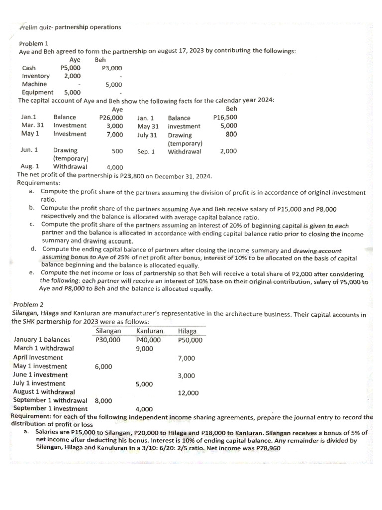 Parcor Quizzes and Exams | PDF