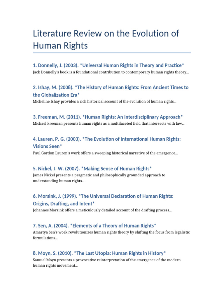 Evolution of Human Rights Literature | PDF | Liberal Arts Education