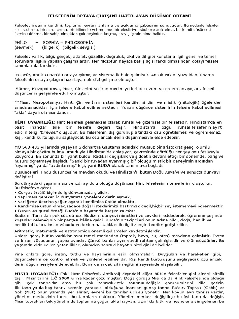 11.sinif Felsefe Mo 6 Yy Ms 2. Yy Konu Anlatimi | PDF