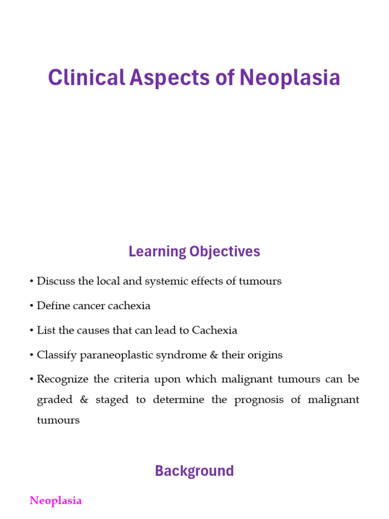 Clinical Aspects of Neoplasia | PDF | Neoplasms | Cancer