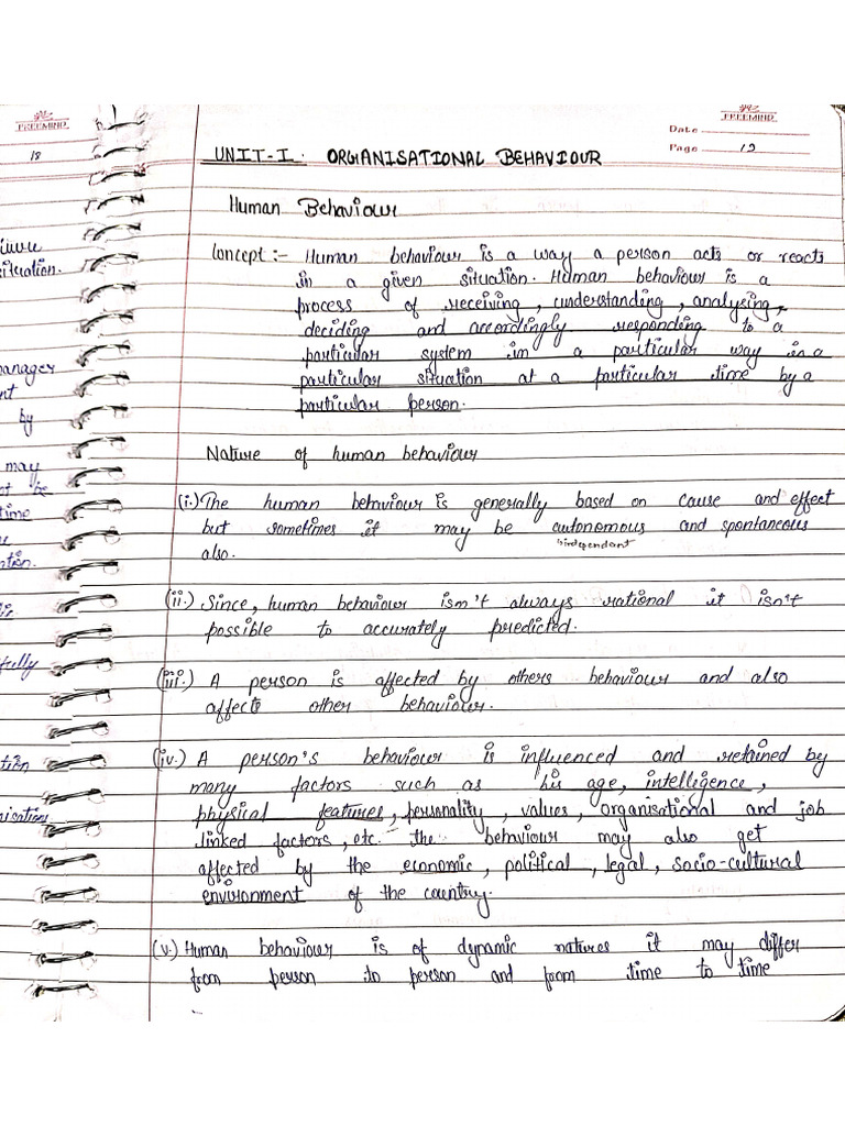 OB Unit-1 Introduction To OB | PDF