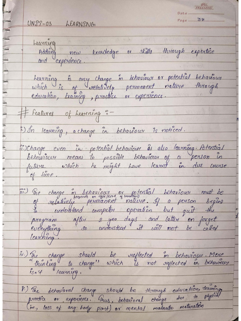 OB Unit-3 Learning &attitude | PDF