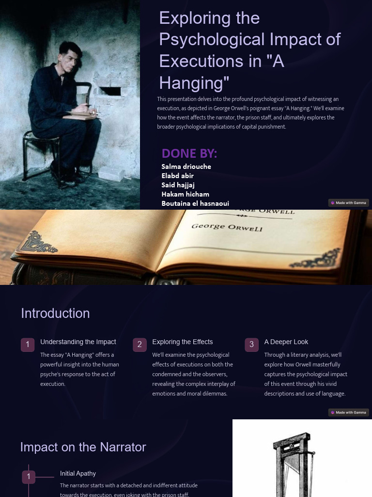 Exploring The Psychological Impact of Executions in A Hanging | PDF ...