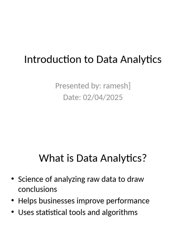 Presentation_1_Introduction_to_Data_Analytics | PDF