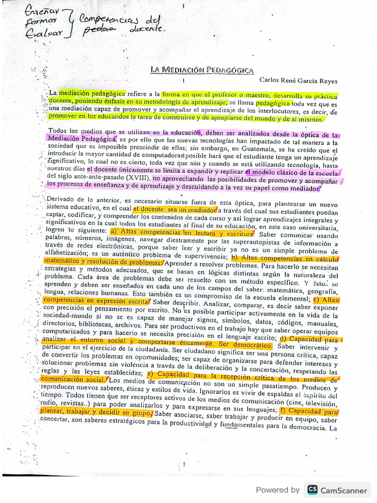 Lectura Guiada - Mediación Pedagógica | PDF