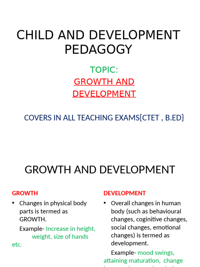Growth and Development in Education | PDF