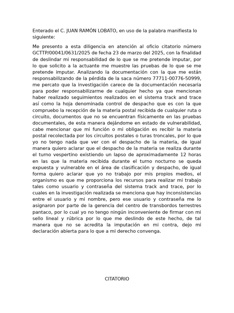 Acta Juan Ramón Lobato | PDF | Contraseña