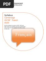 Cambridge IGCSE: French 0520 | PDF | Human Communication | Learning