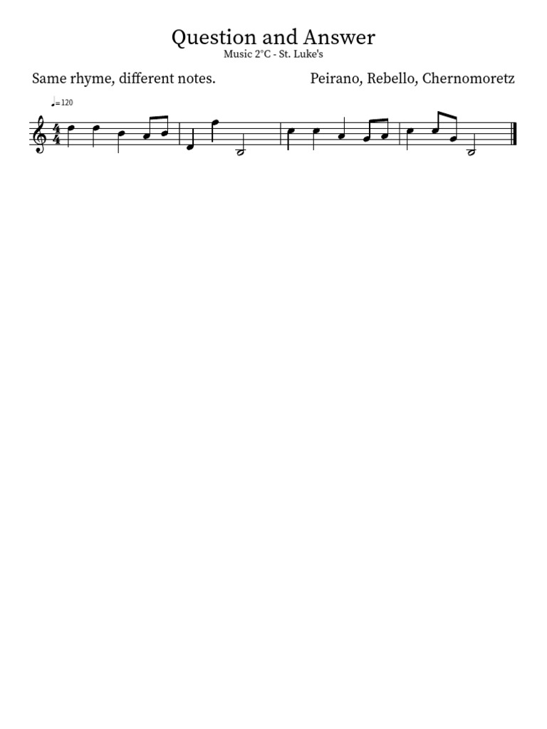 Same Rhyme, Different Notes. | PDF