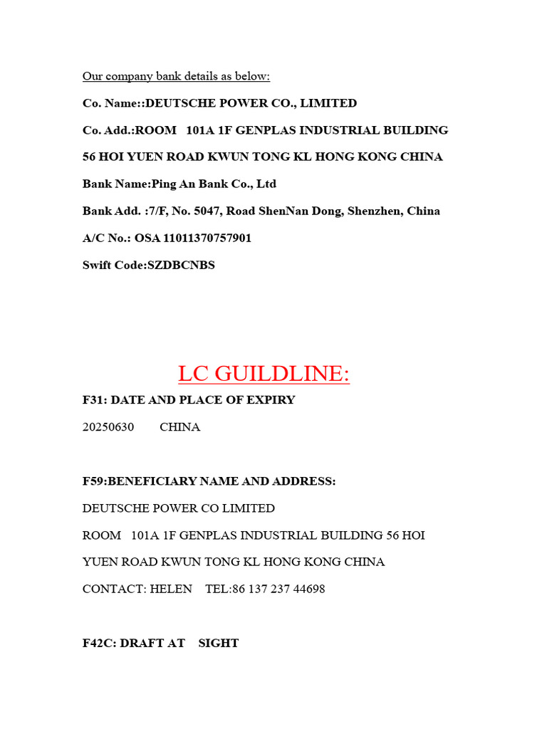 LC Guildline (Deutsche Power) 202503 | PDF
