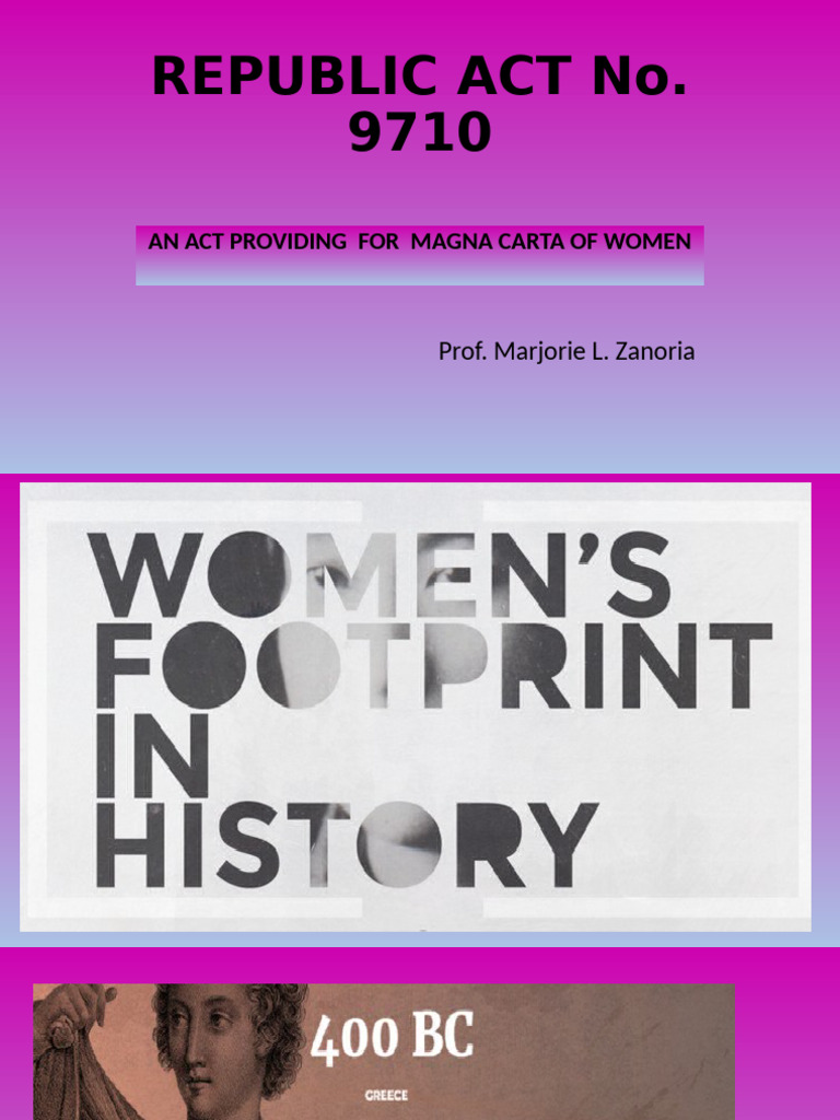 RA 9710 Only Powerpoint No Videos | PDF | Discrimination | Sexism