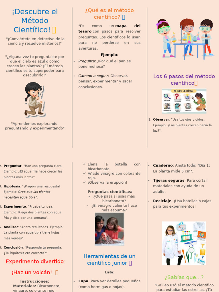 Triptico Método Científico | PDF | Experimentar