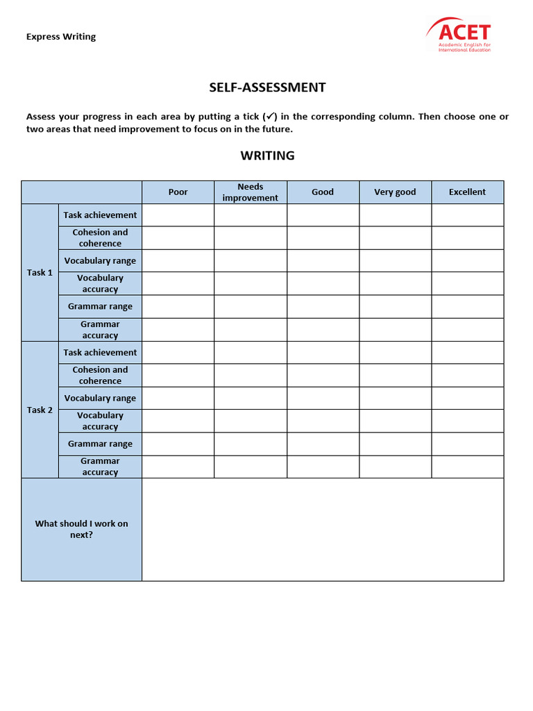 End-of-Course Self-Assessment Form-2 | PDF