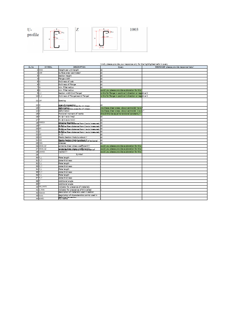 RSA QUERY SECTION PROPERTIES - COld Form Purlinns | PDF | Area | Stress ...