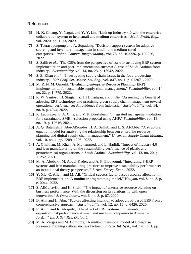 References | PDF | Enterprise Resource Planning | Business
