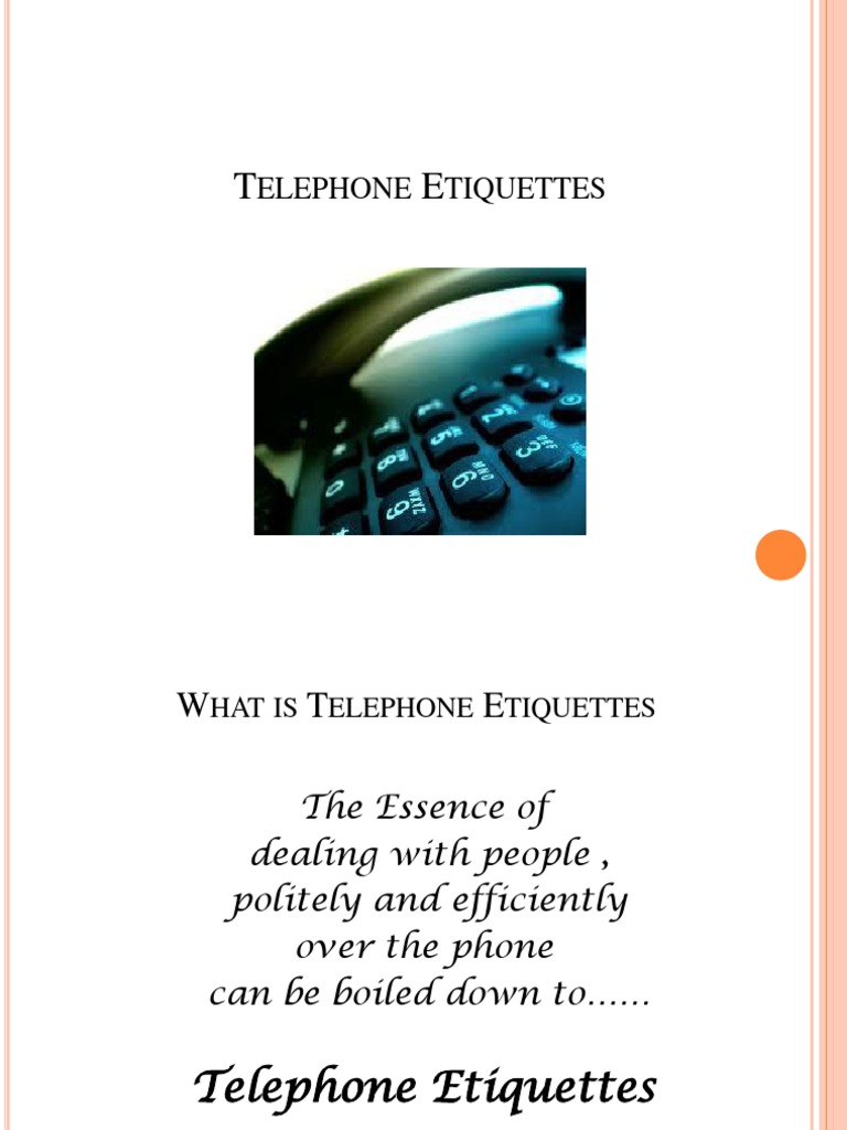 Essential Telephone Etiquette Tips | PDF