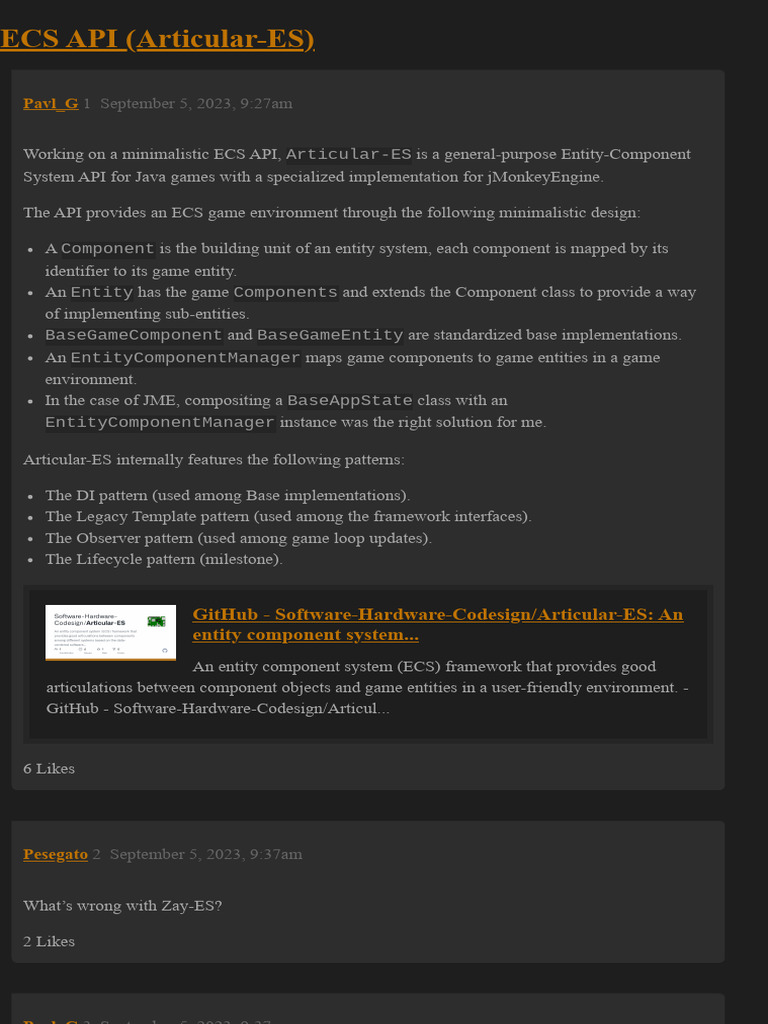 ECS API (Articular-ES) - User Code & Projects - JMonkeyEngine Hub | PDF | Cache (Computing ...