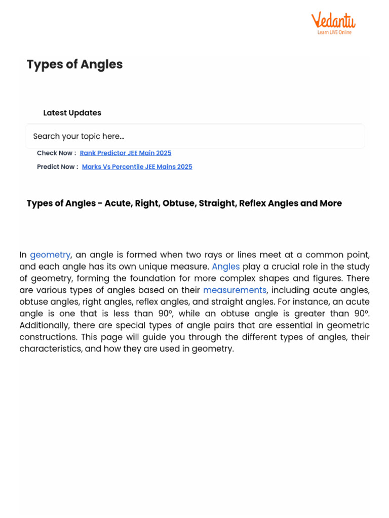 Types of Angles | PDF