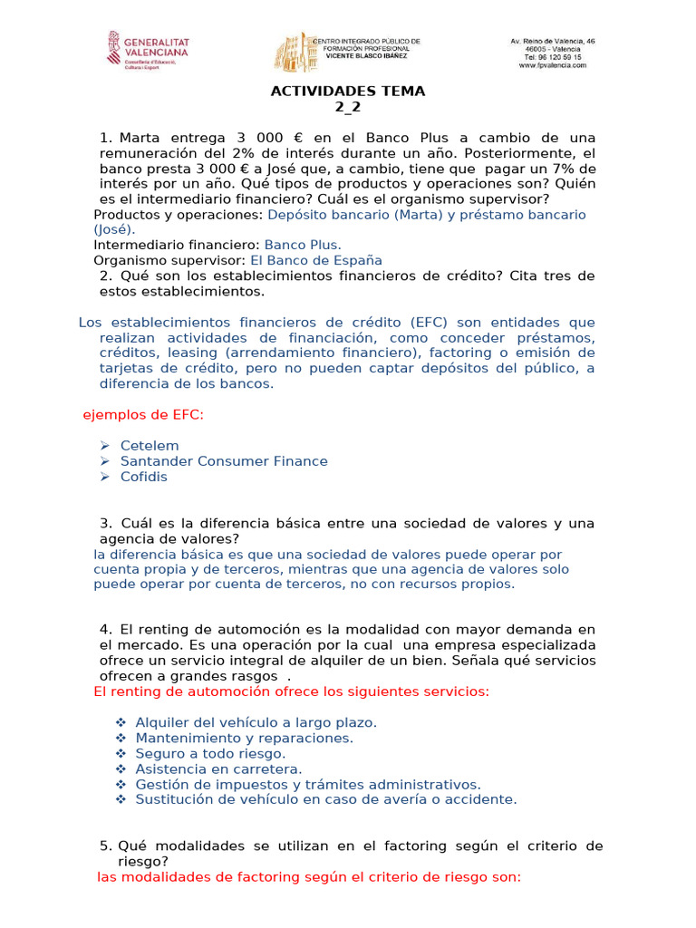 Activitats Unitat 2_2_ Respuestas | PDF | Bancos | Pay Pal