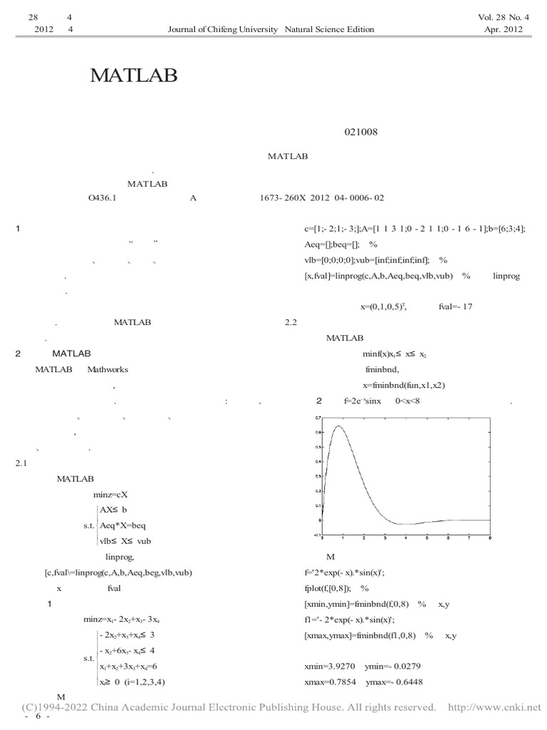 MATLAB Optimization Techniques Explained | PDF