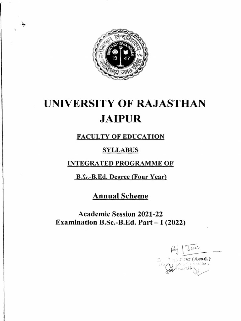 B.SC B.ed Part I 2021-22 | PDF
