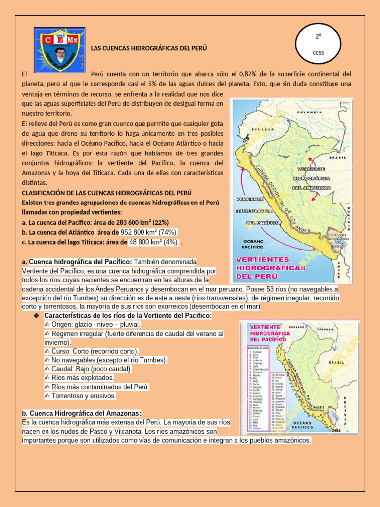 Cuencas Hidrográficas del Perú | PDF | Río | Cuenca de drenaje