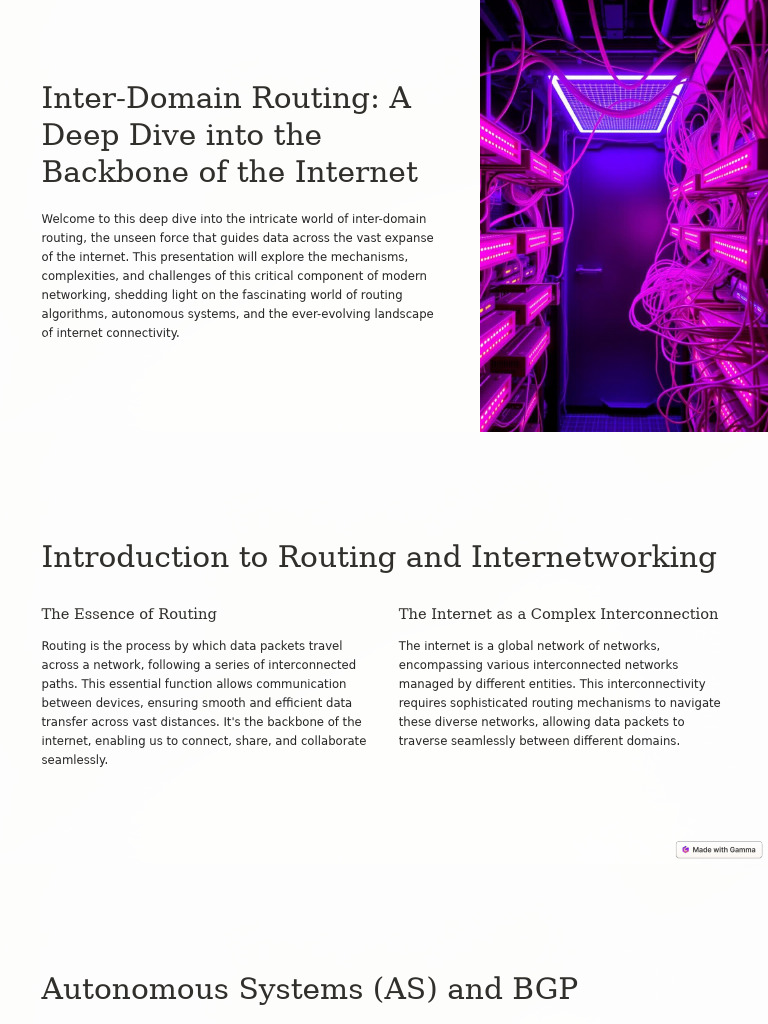 Inter Domain Routing A Deep Dive Into The Backbone of The Internet | PDF | Routing | Computer ...
