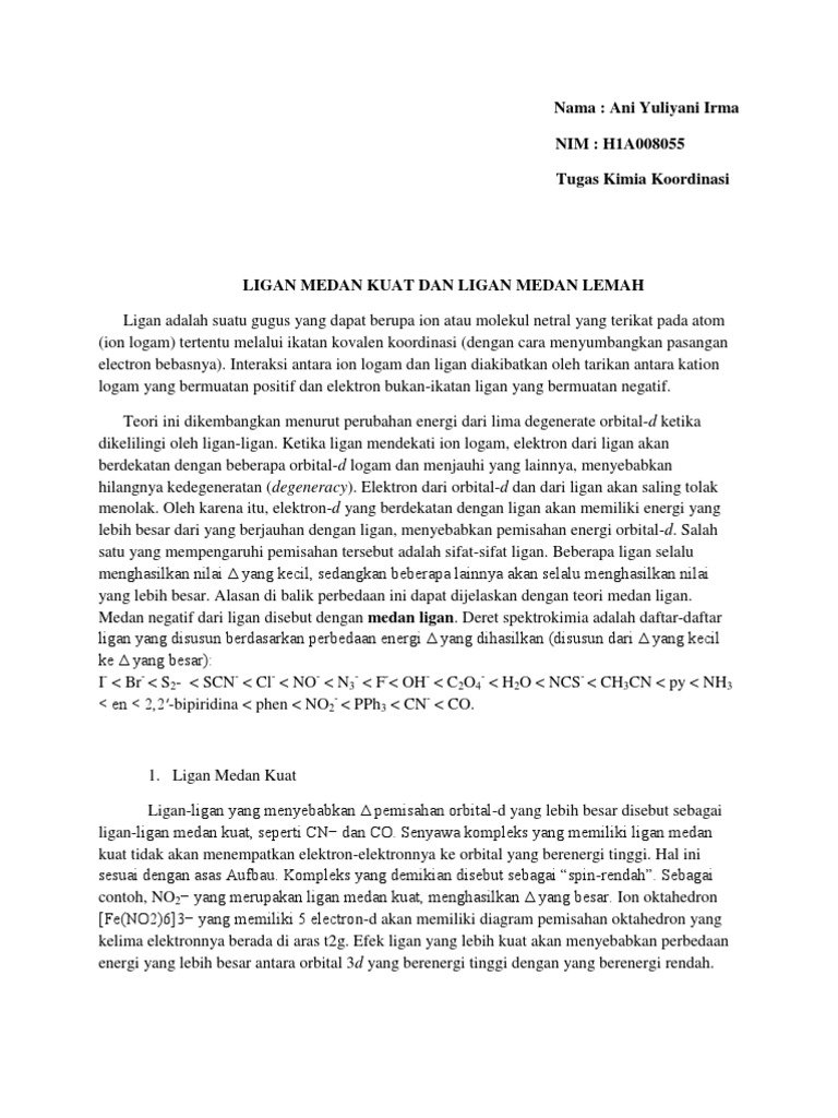 Kekuatan Ligan: Medan Kuat dan Lemah | PDF | Sains & Matematika