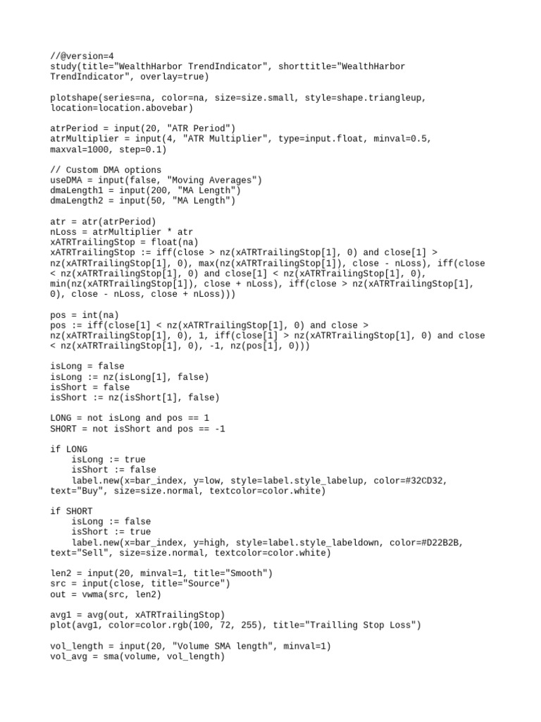 WealthHarbor Trend Indicator Script | PDF
