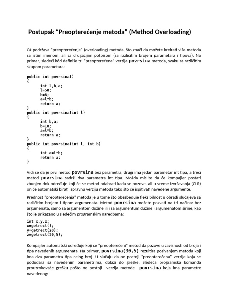 9.3 Preopterećenje - Overloading | PDF