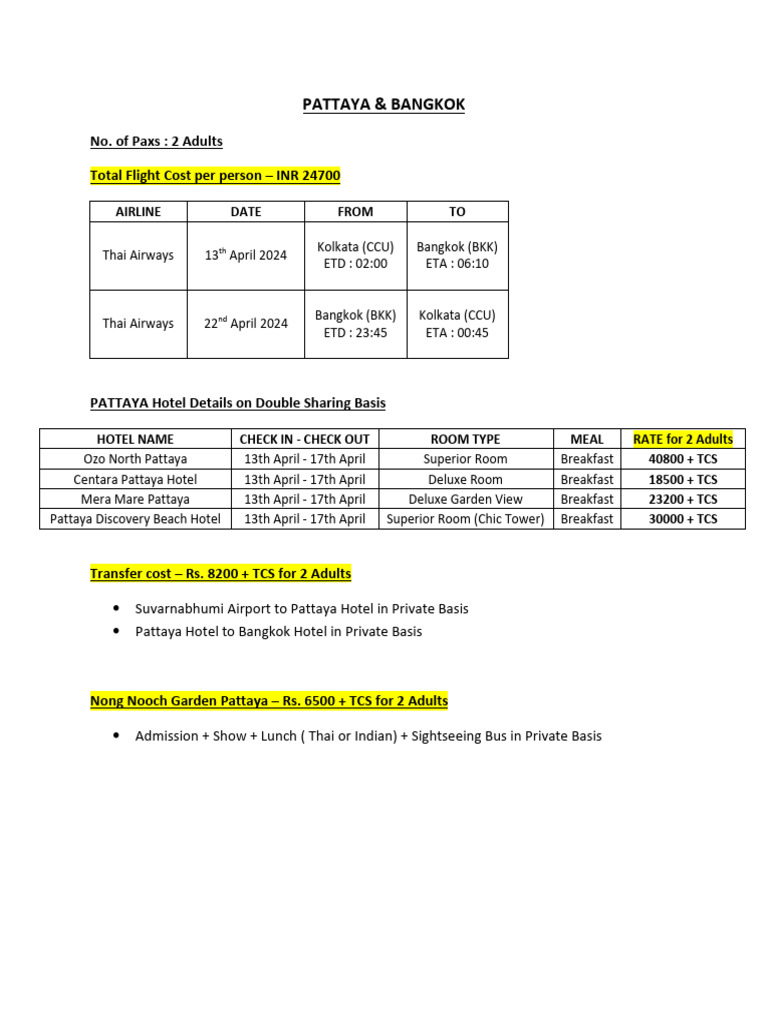 Thailand Package | PDF