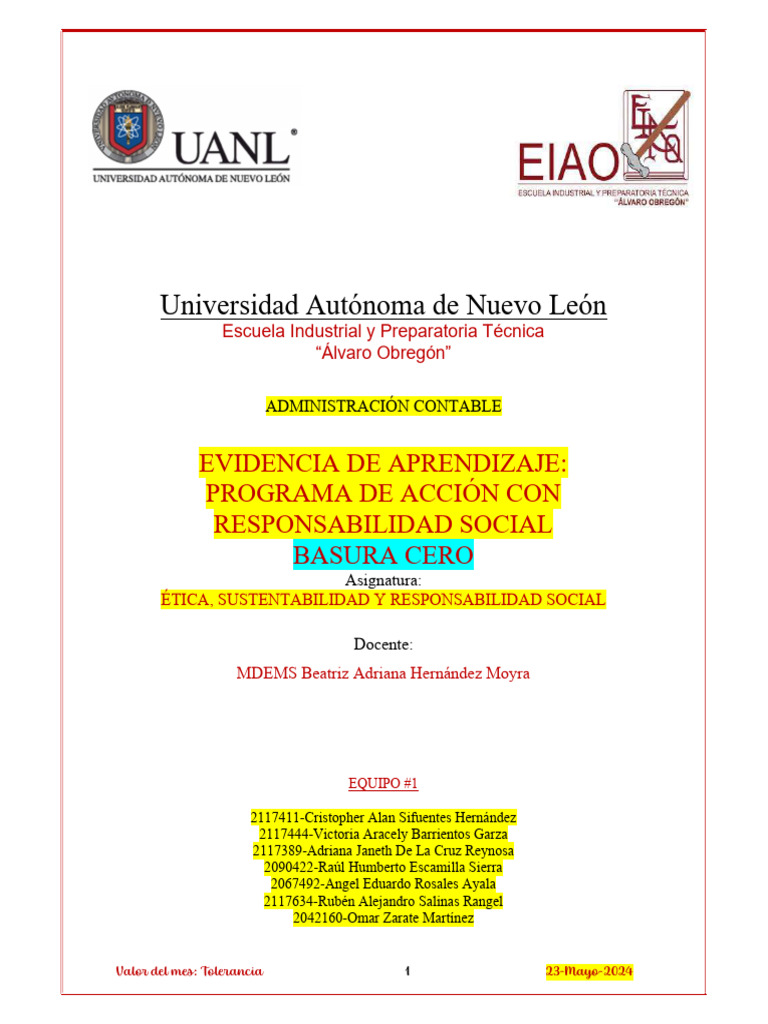 Equipo Ev4 Etica | PDF | Residuos | Reciclaje