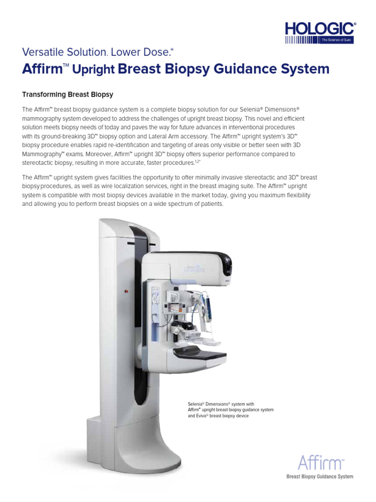 Affirm®️ System Data Sheet | PDF | Breast Cancer | Mammography
