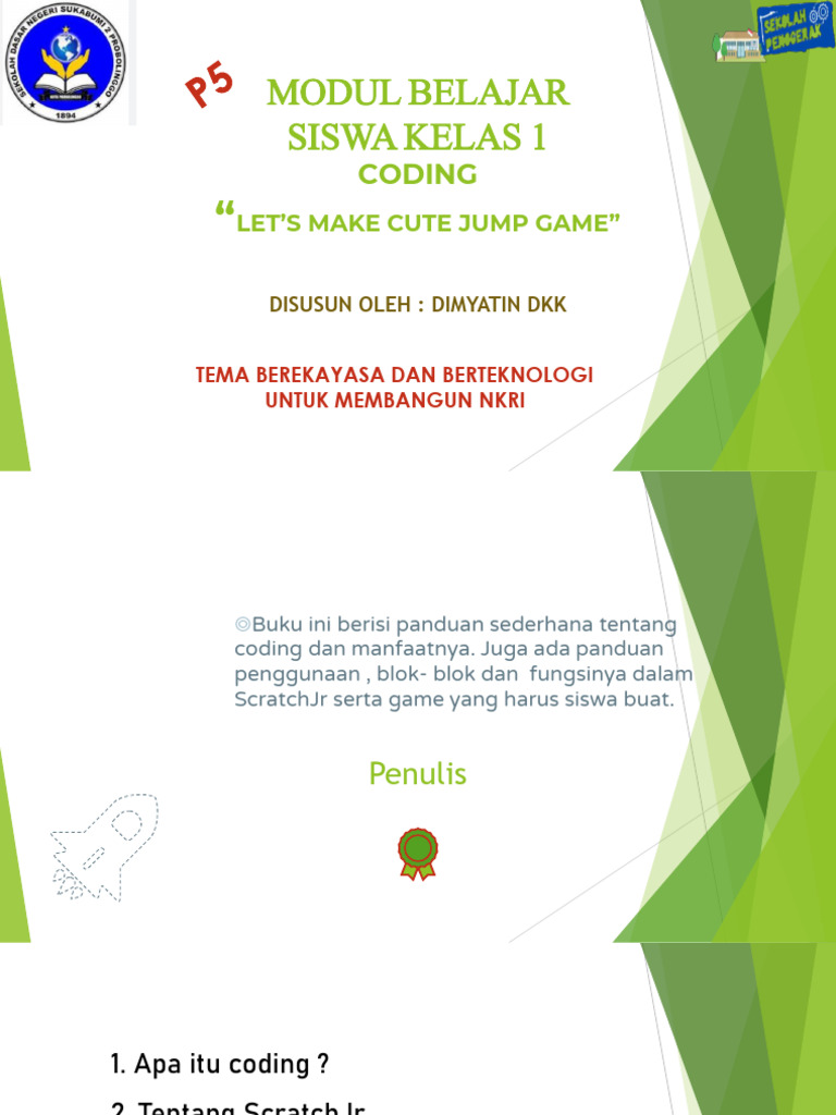 MODUL SISWA CODING LET'S MAKE CUTE JUMP GAME | PDF